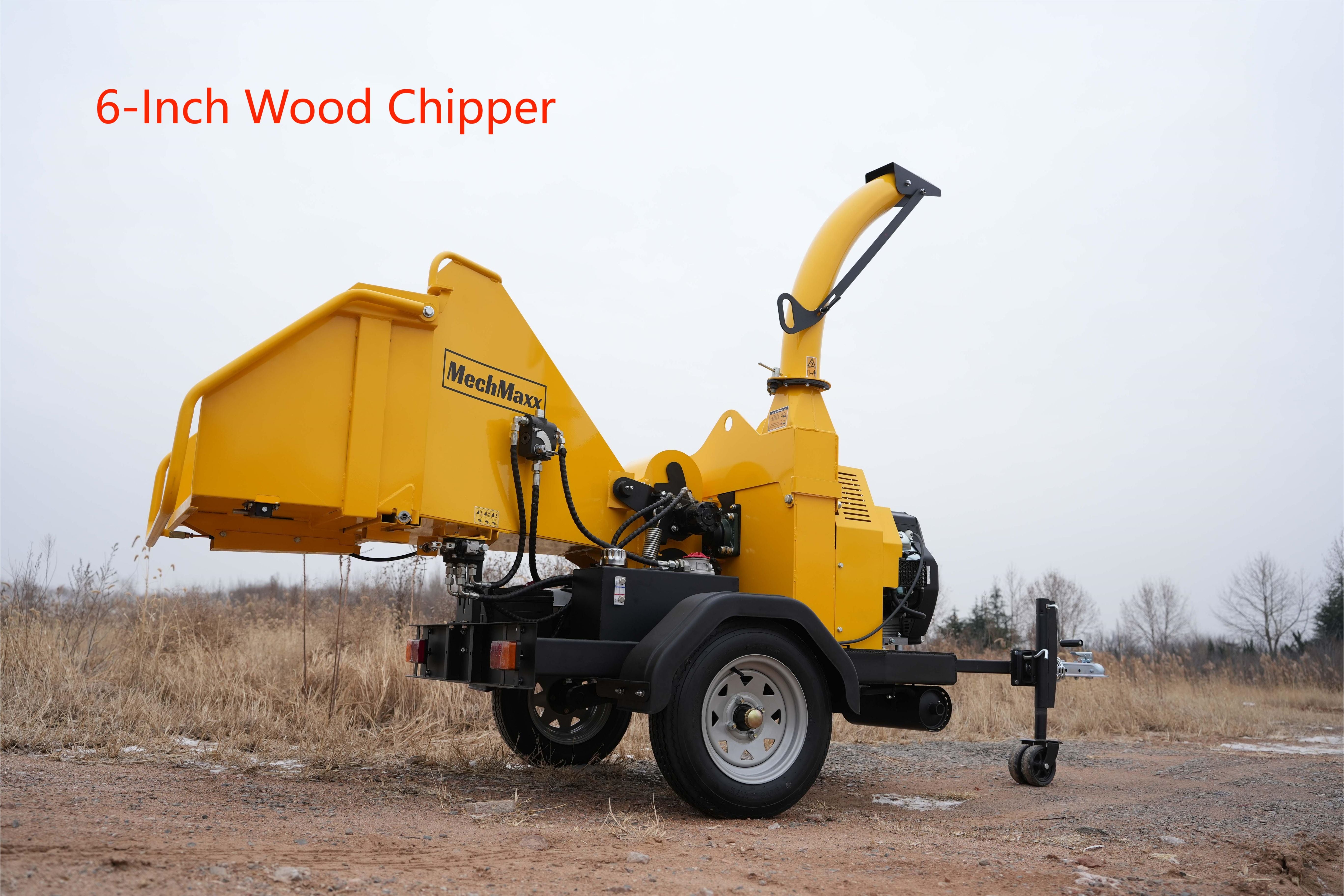 6-Inch Chipping Capacity Hydraulic Feeding System Wood Chipper DCH6