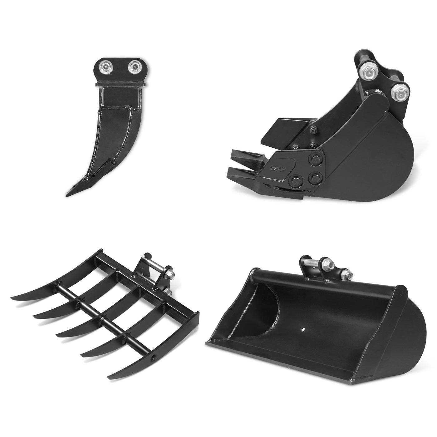 4-Piece Mini Excavator Attachment Set for Mini Compact Excavator ( SKU