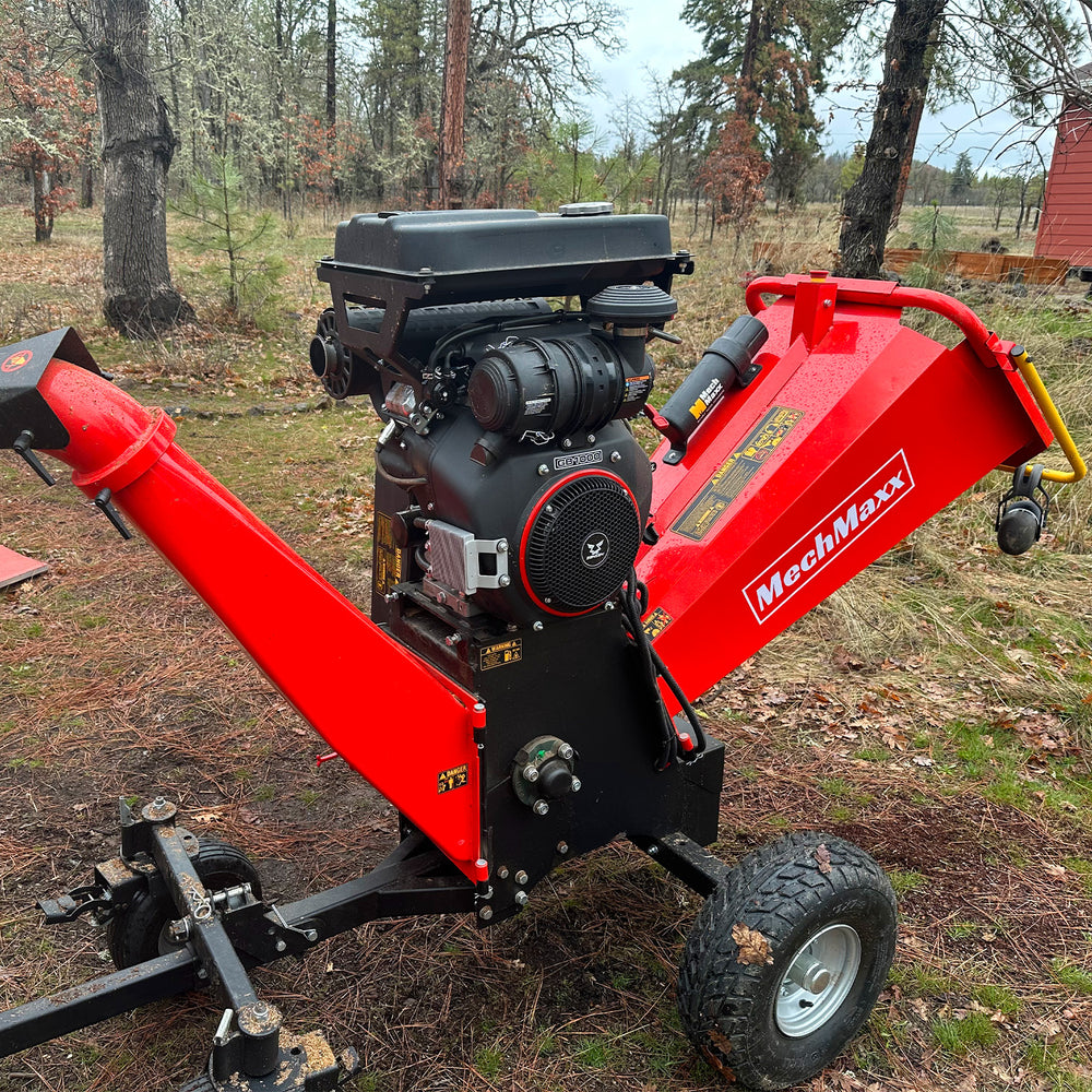 8 inch ZONSEN E-Start 1000cc 35hp Gas Powered 4 - Wheel Drum Wood Chip