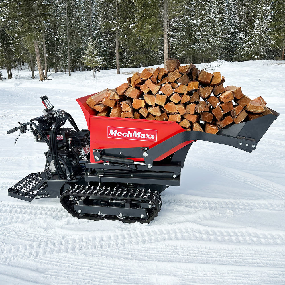 1100Lbs Hydraulic Tipping and Lifting Track Mini Dumper with Shovel