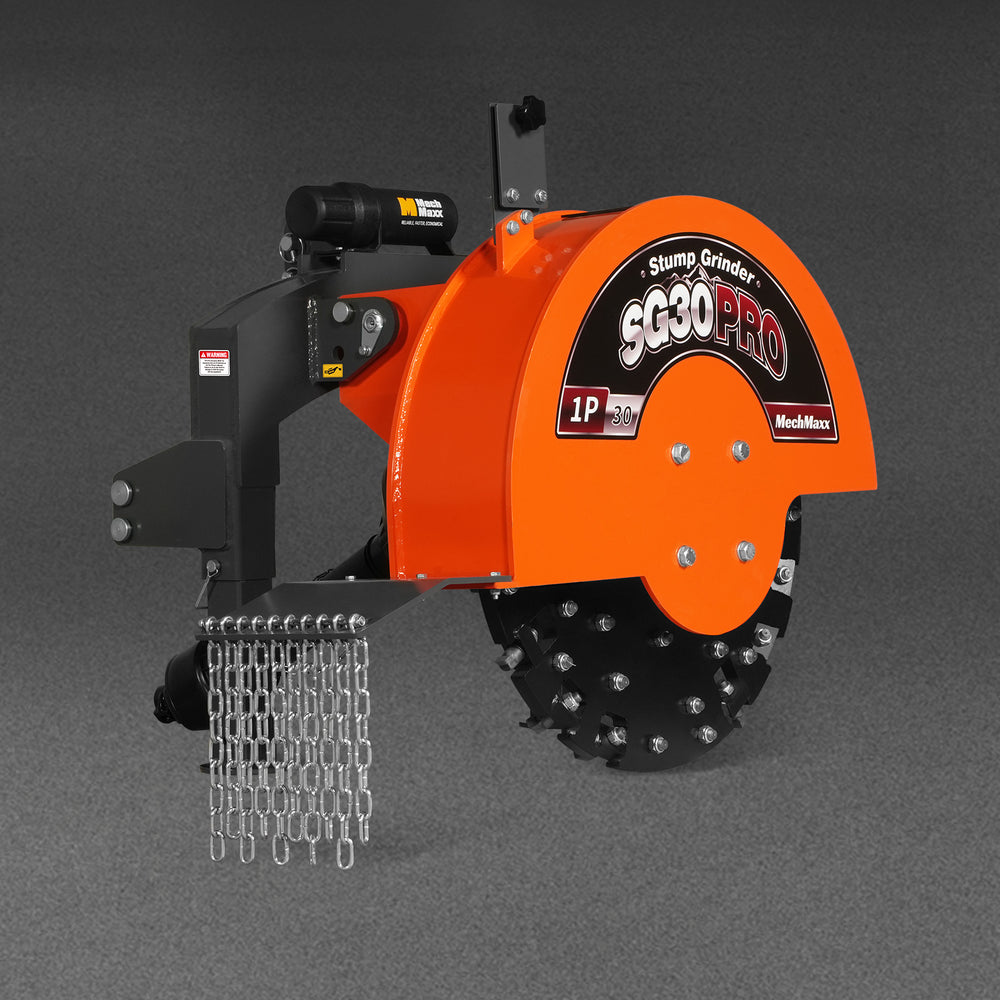 3-Point PTO Stump Grinder, 30 in Flywheel, 40-100HP, with 44 Carbide T