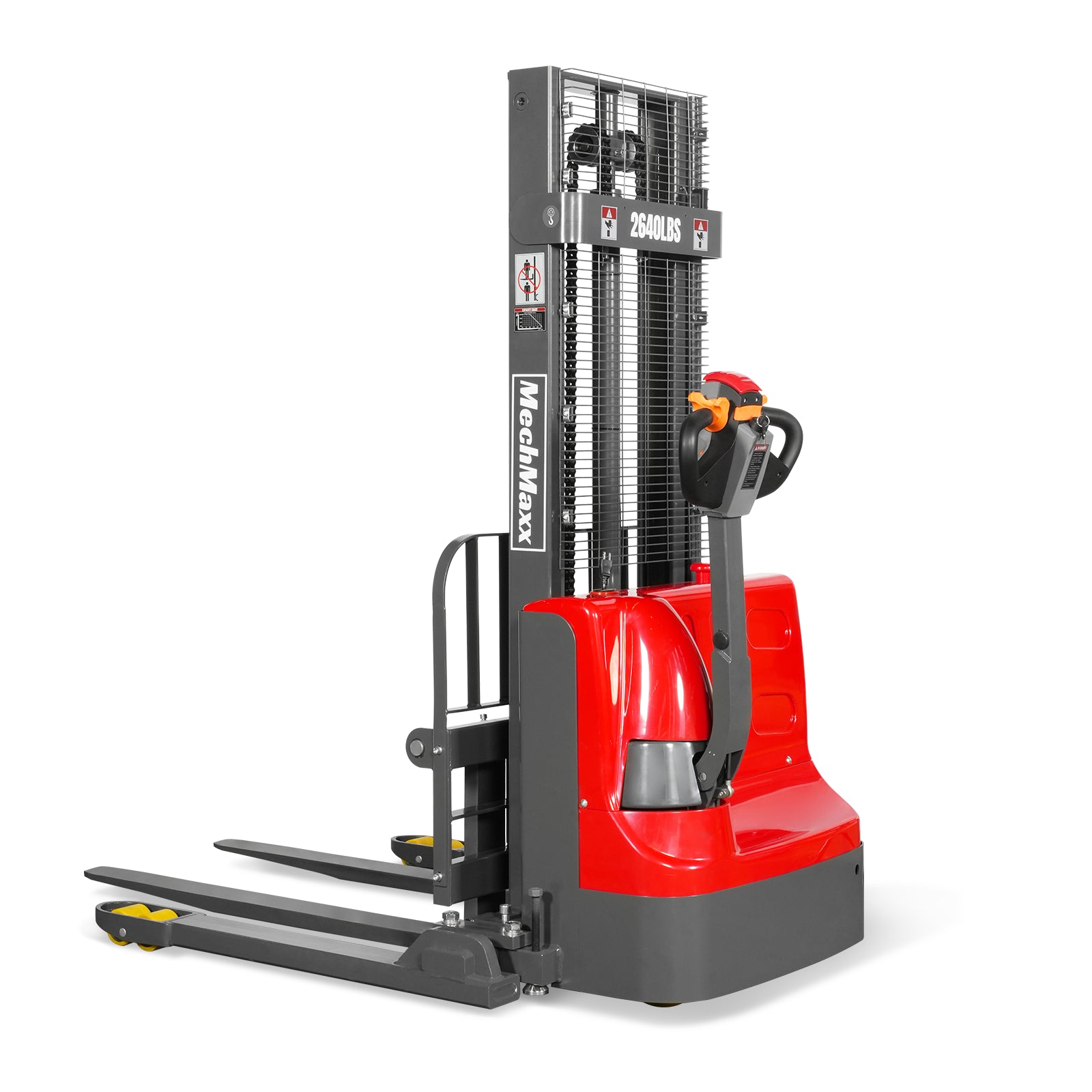 2640lbs Electric Straddle Stacker, 98" Lift, Adjustable Legs & Forks,