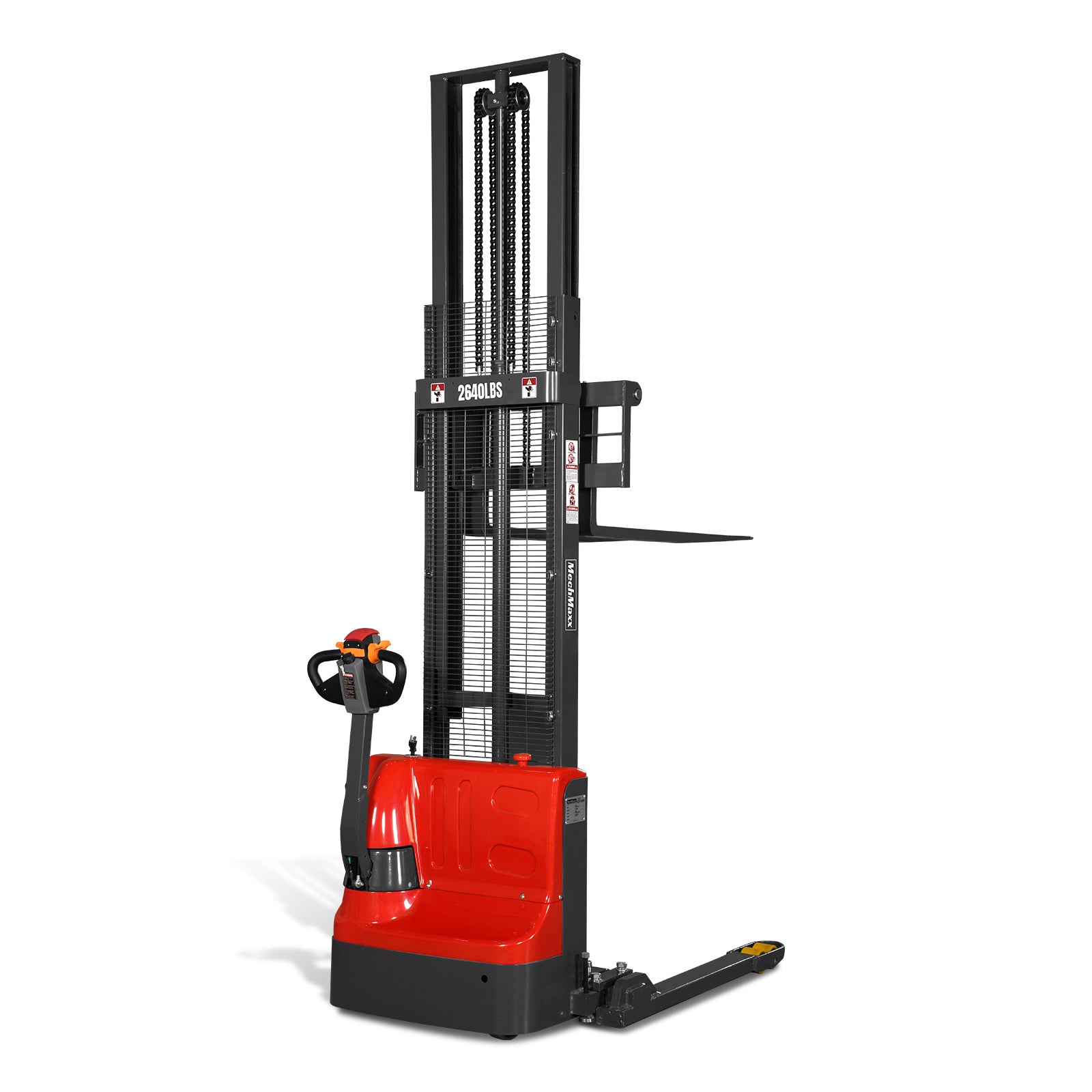 Full Electric Straddle Stacker 138'' Lift 2640lbs Capacity with Adj. L