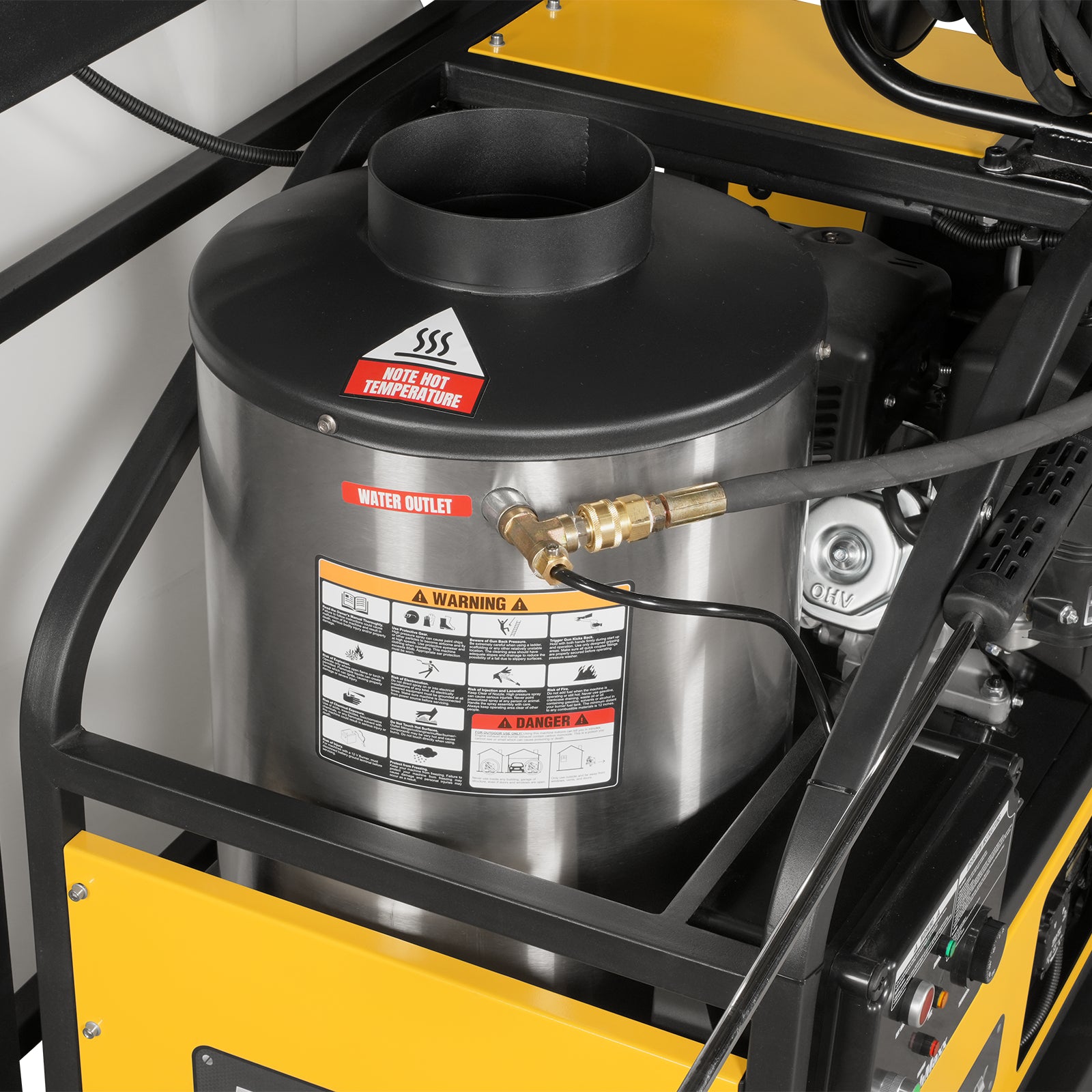 4000 PSI 4 GPM 15 HP E-Start Gas Engine Hot Water Pressure Washer Skid