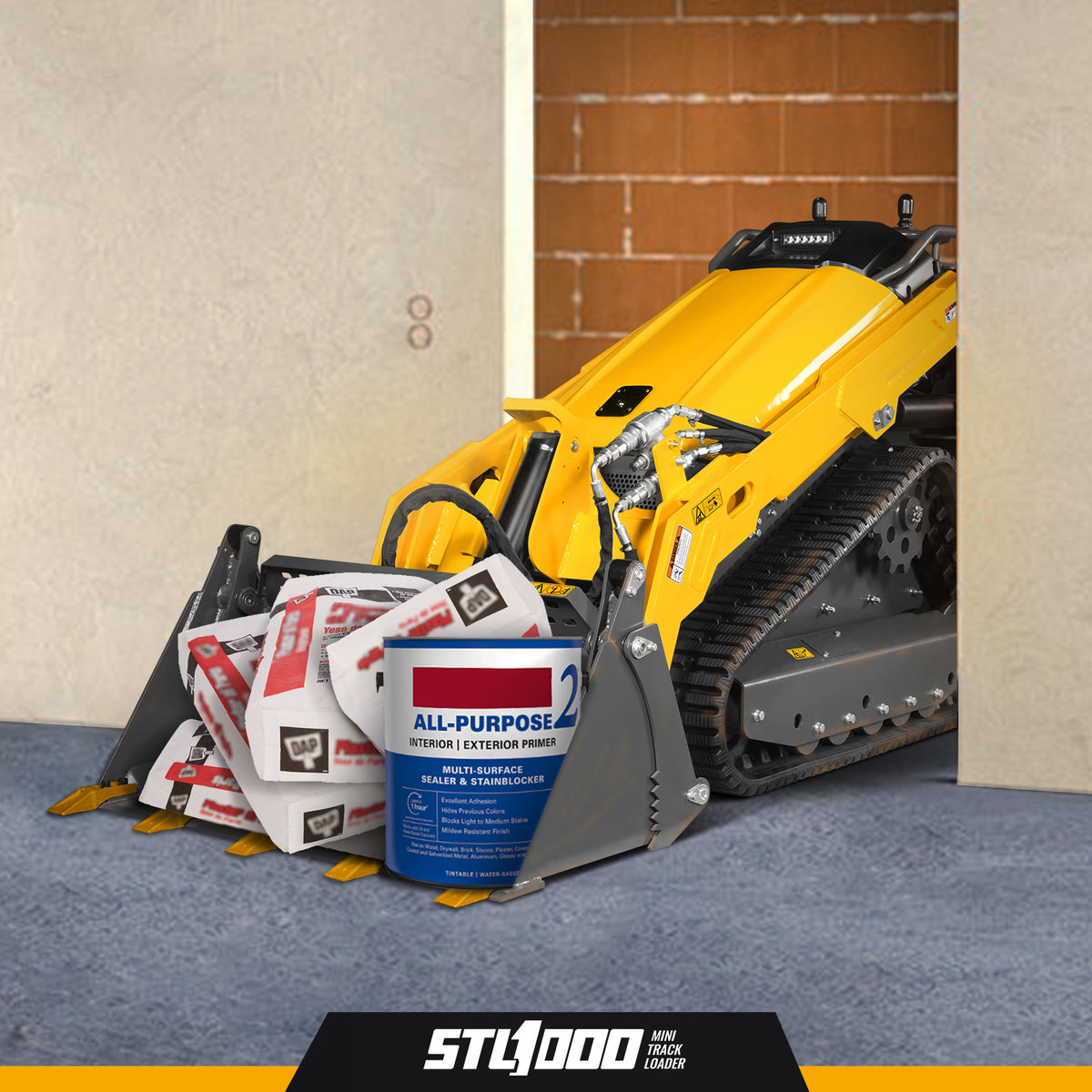 Mini Skid Steer Stand On Compact Track Loader with 25HP KUBOTA D1105 ...