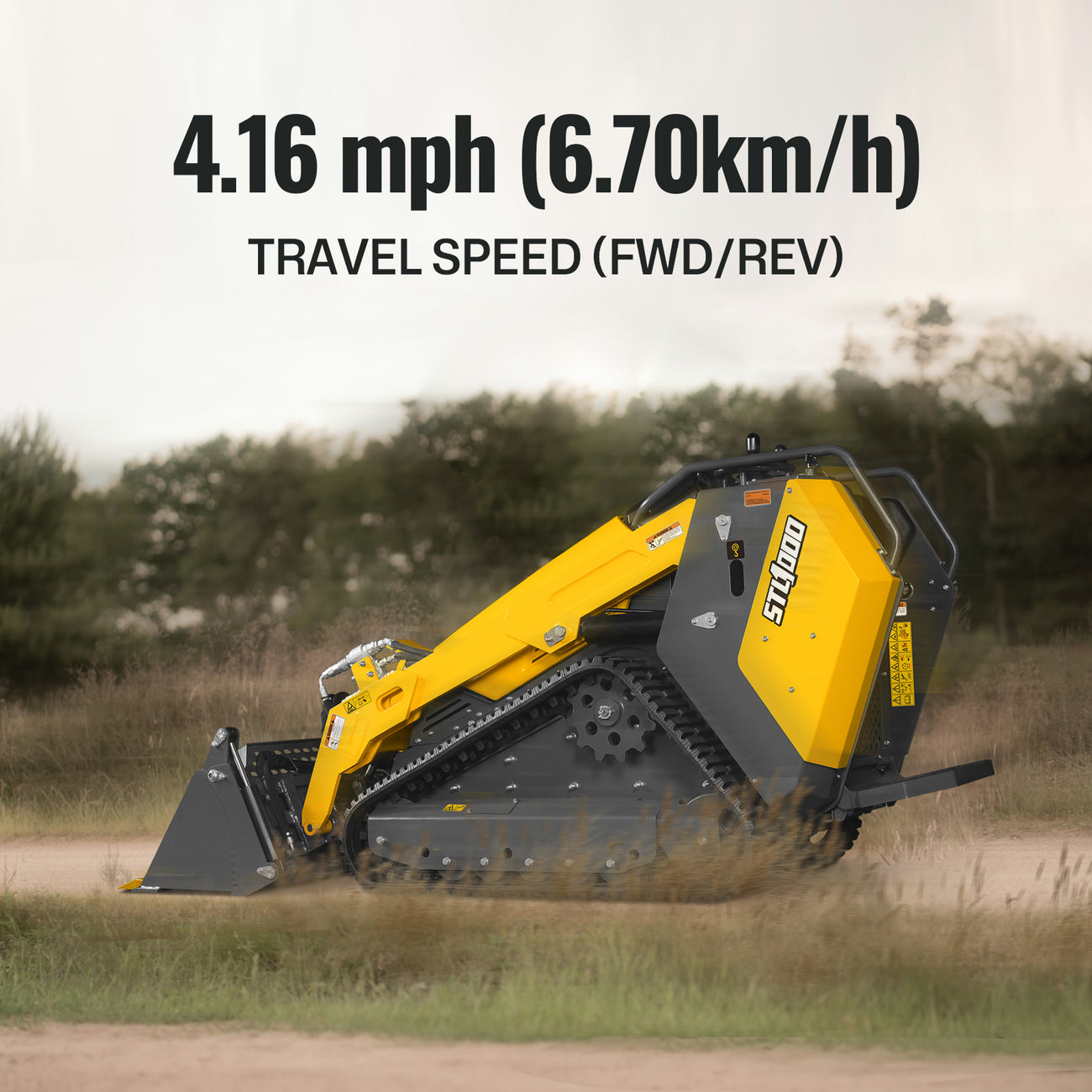 Mini Skid Steer Stand On Compact Track Loader with 25HP Diesel Engine