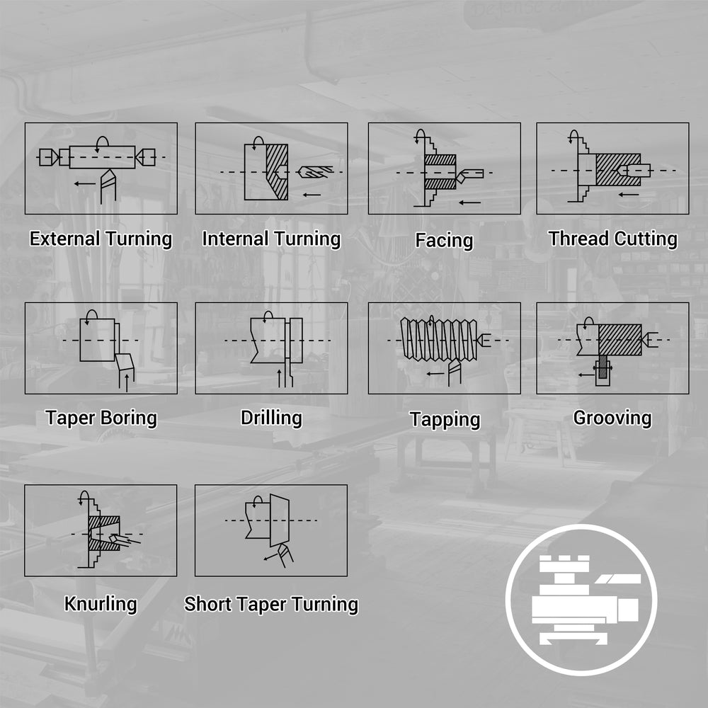 Metal Lathe Machine 11'' x 30'' High Precision Benchtop Brushless Moto