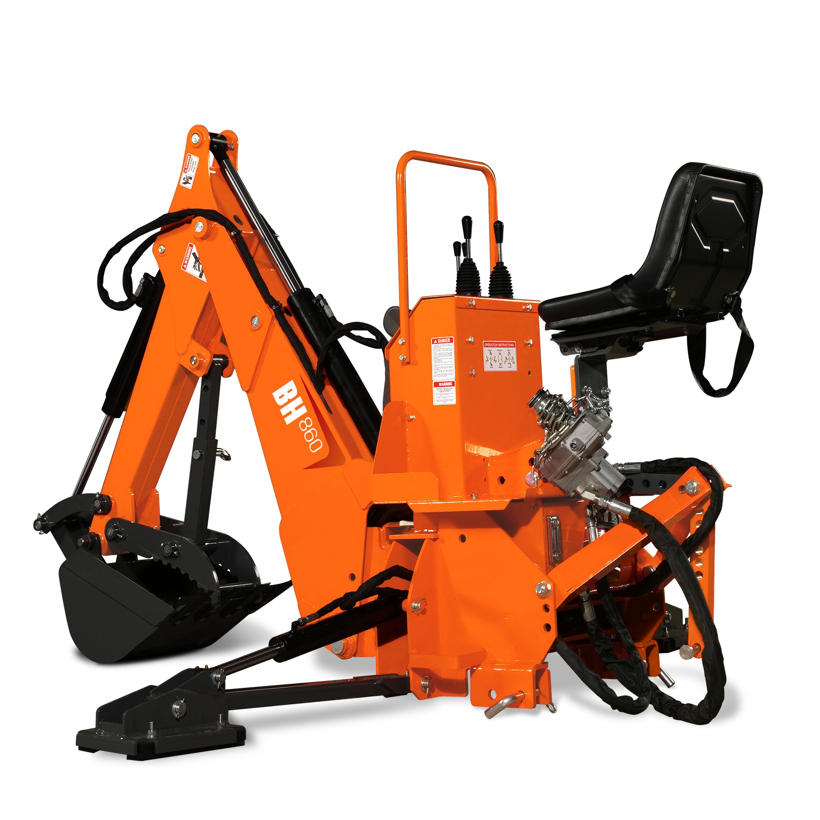 MechMaxx 9ft Digging Depth, 35-65HP, 180° Swing Arc PTO Backhoe , BH86