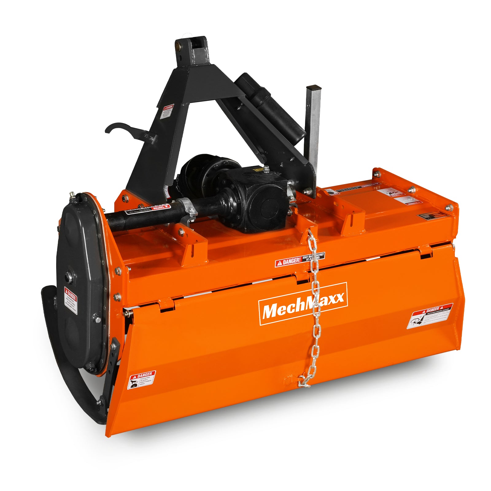 4FT 3-Point Gear Drive Rotary Tiller, 18-35HP Tractor, PTO Shaft Inclu
