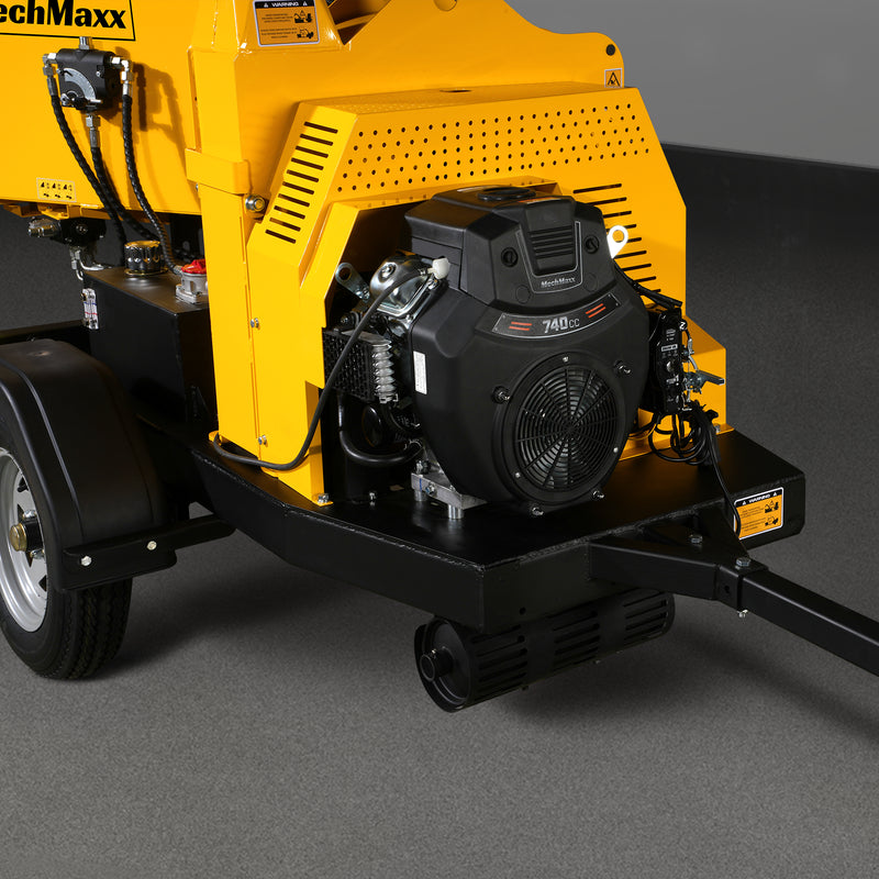 Twin Cylinder Gas Engine with 7” Hydraulic Wood Chipper-Model DCH7